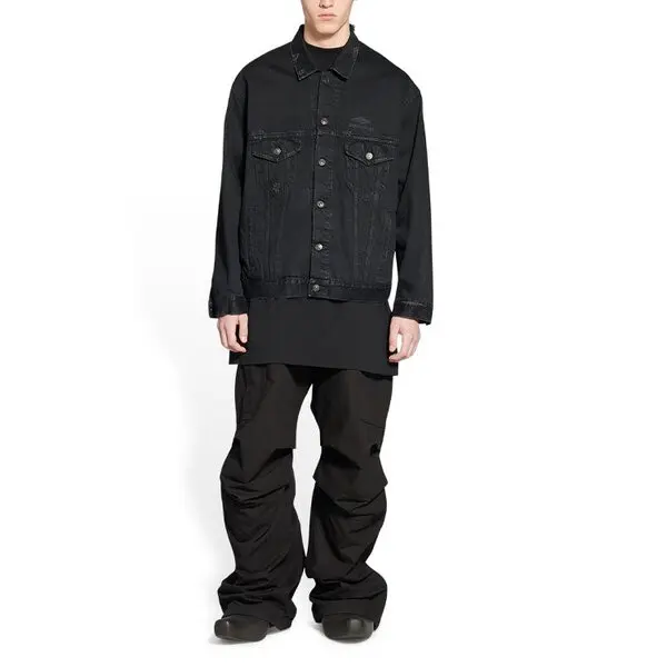 Balenciaga 3b Sports Icon Denim Jacket - Black
