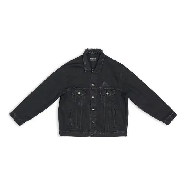 Balenciaga 3b Sports Icon Denim Jacket - Black