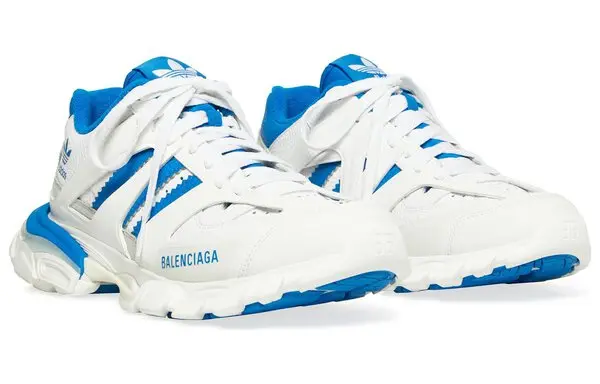 Adidas Originals X Balenciaga Track Forum Sneakers - Grey/royal Blue