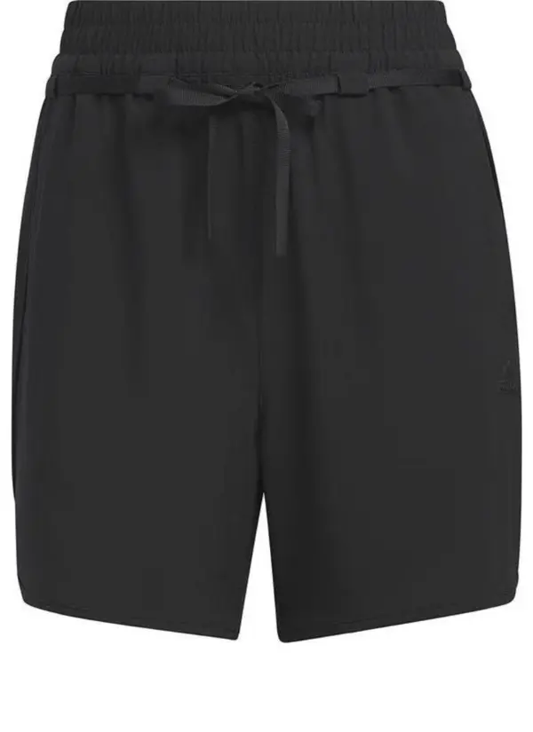 Adidas Breathable Loose-fit Woven High-waist Shorts - Black