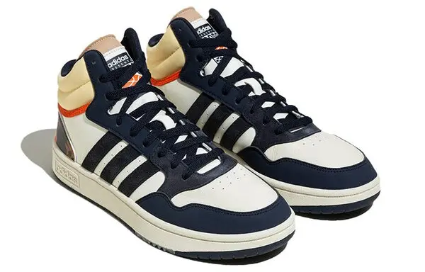 Adidas Hoops 3.0 Mid Sneakers - White/blue/yellow