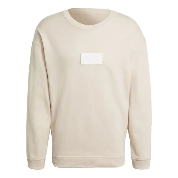 Adidas Originals Crewneck Sweatshirt With Silicon Logo Label - Creamy