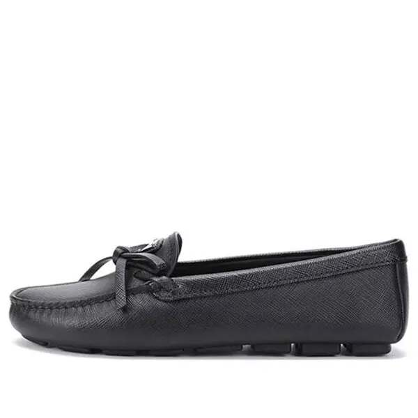Prada Saffiano Leather Driving Loafers - Black
