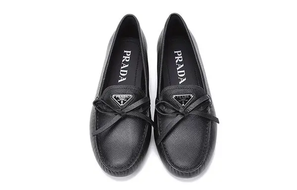 Prada Saffiano Leather Driving Loafers