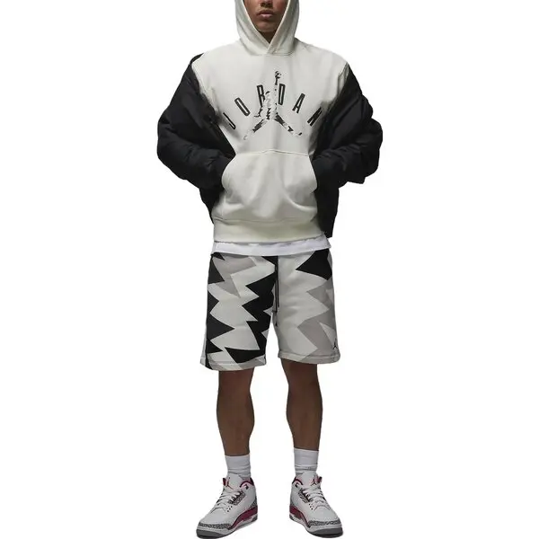 JORDAN Flight Mvp Fleece Pullover Hoodie - Sail/black