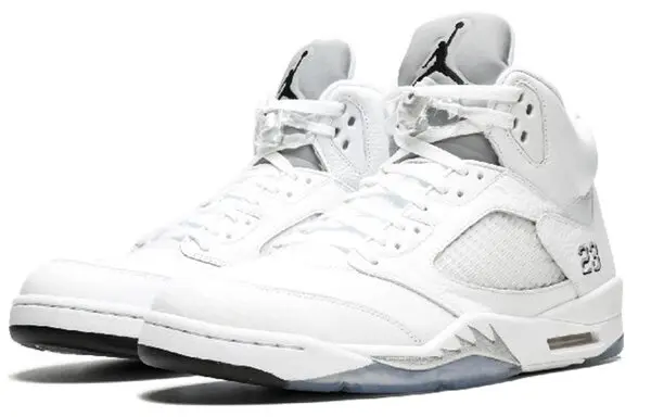 JORDAN 5 Retro "metallic White - White/black-metallic Silver