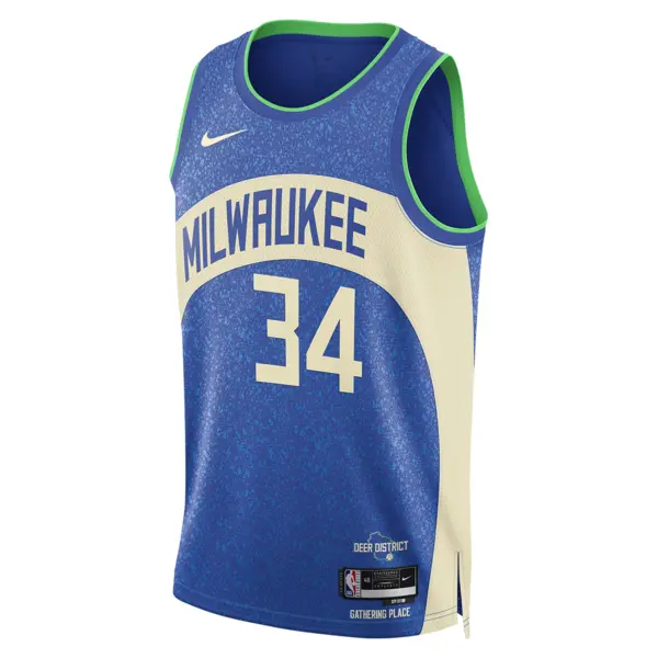 Nike Dri-fit Nba Swingman Jersey 2023/24 City Edition Milwaukee Bucks Giannis Antetokounmpo - Blue