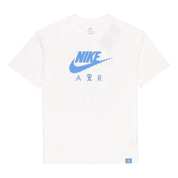 Nike Alphabet Logo Printing Round Neck Cotton Casual Short Sleeve White T-shirt - Multi-color