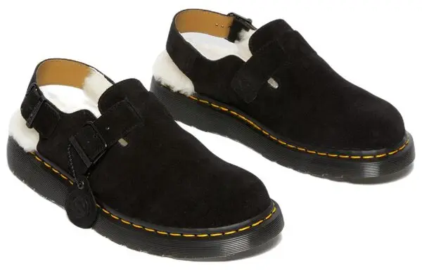 Dr. Martens Jorge Shearling Slingback Mule - Black