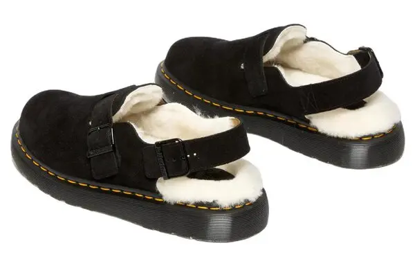 Dr. Martens Jorge Shearling Slingback Mule - Black