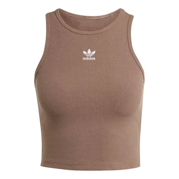 Adidas Ribbed Cropped Tank Top - Earth Strata