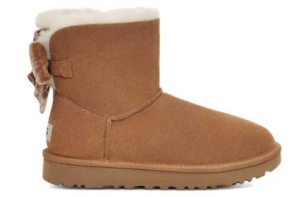 UGG Casual Boots With Bow Detailing - Khaki