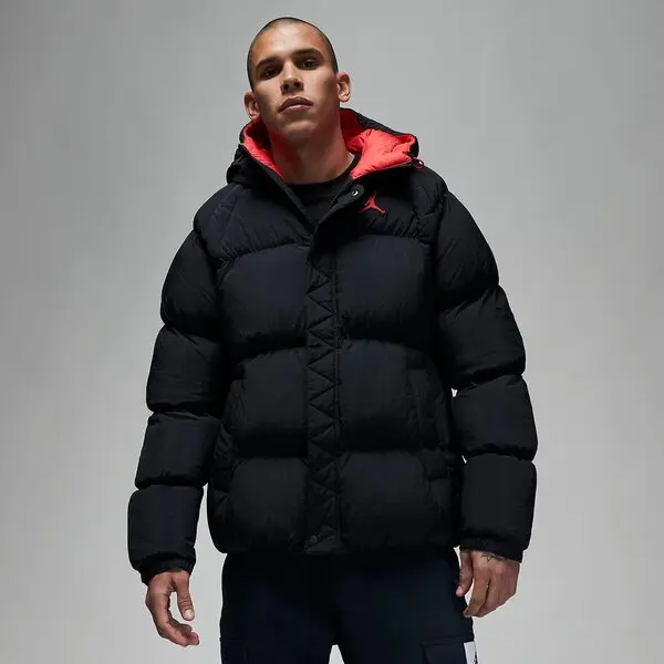 JORDAN Air Essential Puffer Jacket - Black/red