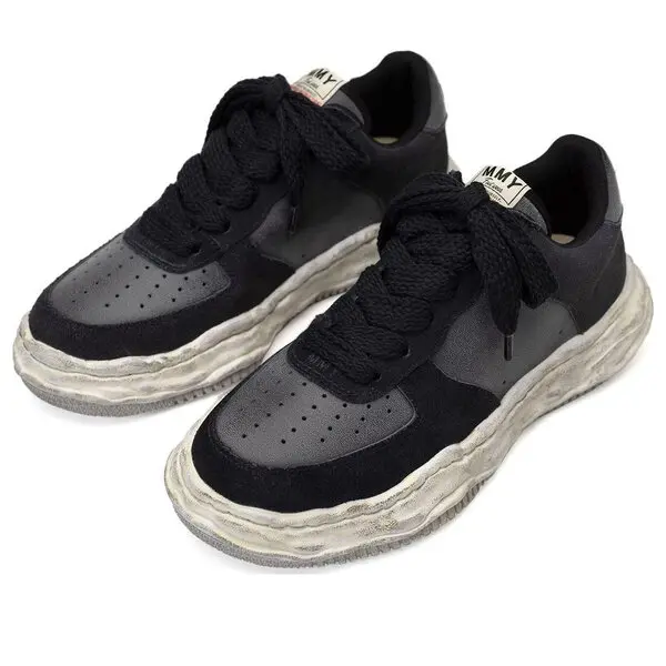 Mihara Yasuhiro Wayne Og Sole Distressed Leather Low Top Sneakers
