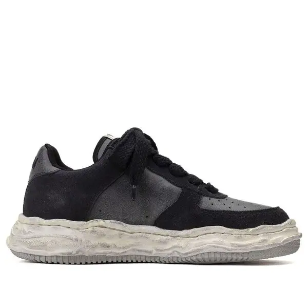 Mihara Yasuhiro Wayne Og Sole Distressed Leather Low Top Sneakers - Black