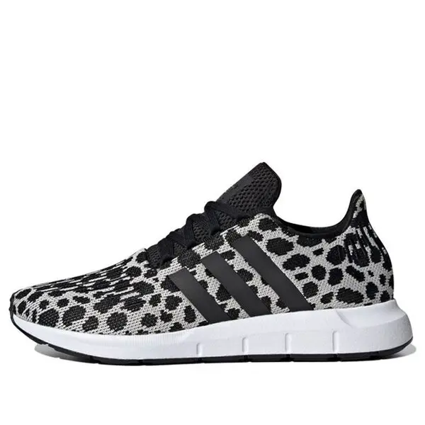 Adidas Swift Run Leopard Print Sneakers - Black