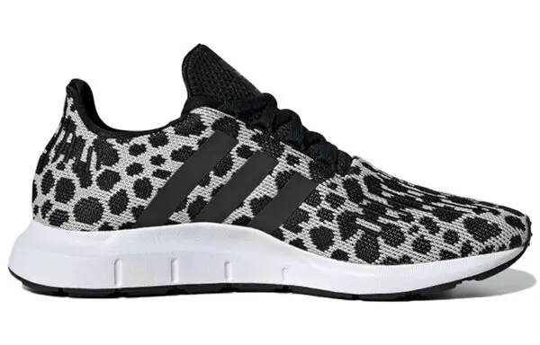 Adidas Swift Run Leopard Print Sneakers - Black