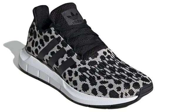 Adidas Swift Run Leopard Print Sneakers - Black