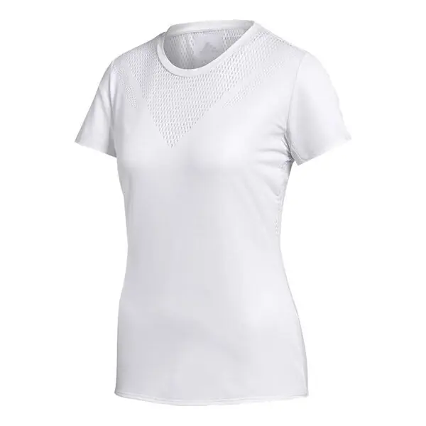 Adidas Mesh Hollow Out Casual Sports Short Sleeve Shirt - White