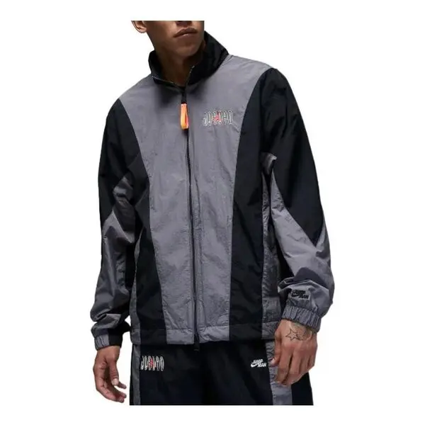 JORDAN Colorblock Embroidered Zipper Jacket