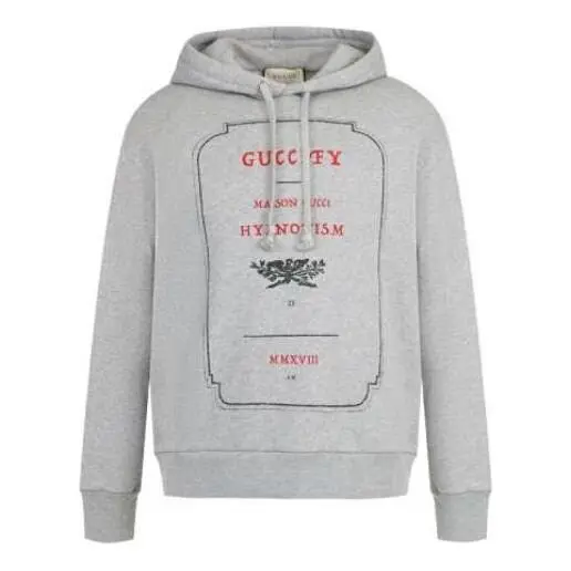 Gucci Hypnotism Graphic Hooded Sweatshirt - Grey