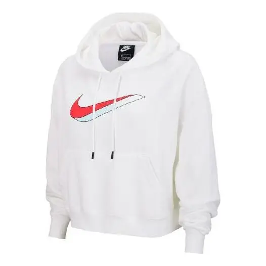 Nike Casual Sports Pullover Hoodie - White