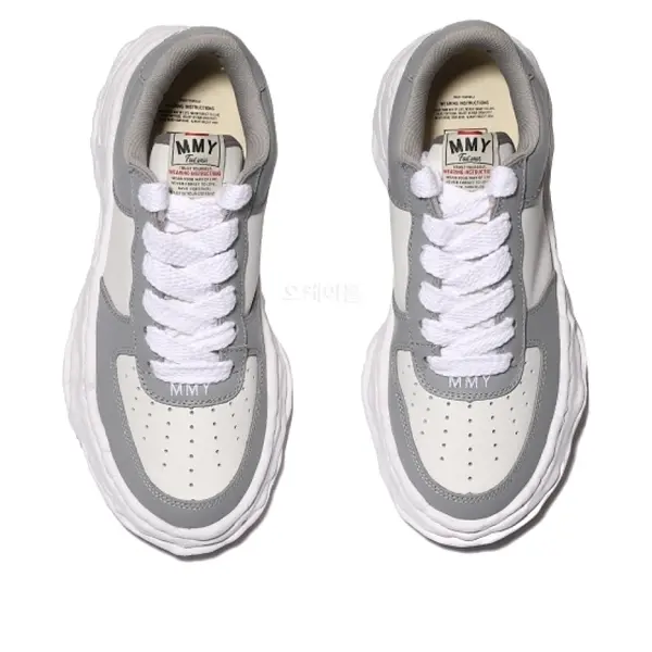 Mihara Yasuhiro Wayne Og Sole Leather Low Top Sneakers - Grey/white
