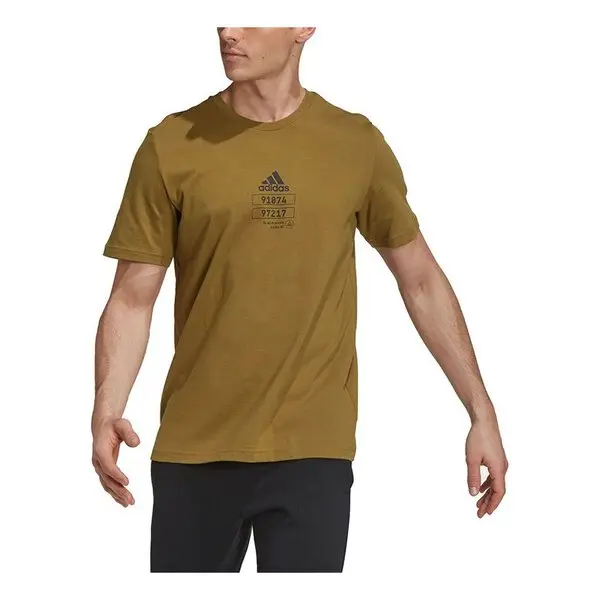 Adidas Tech Refl Tee M Running Athleisure Casual Sports Round Neck Short Sleeve - Yellow
