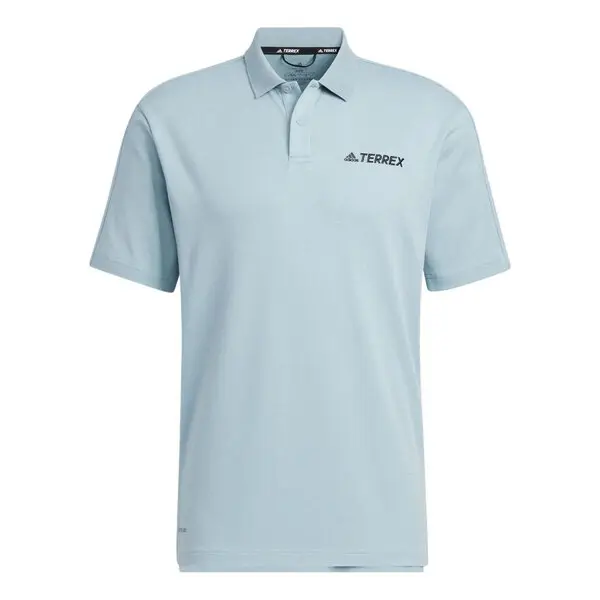 Adidas Tx Logo Solid Color Sports Short Sleeve Light Gray Polo Shirt - Multi-color