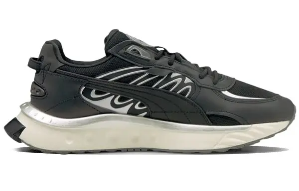 PUMA Wild Rider Techno Sneakers - Black/white/silver