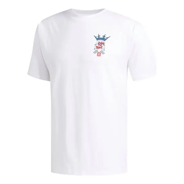 Adidas Originals Wehaultee Skateboard Printing Sports Round Neck Short Sleeve - White