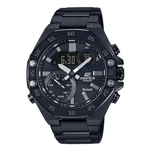 Casio Edifice Sapphire Crystal Solar Powered Analog/digital Watch - Black