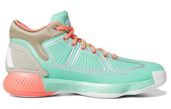 Adidas D Rose 10 "boardwalk" Mid Top Basketball Sneakers - Green/red/brown