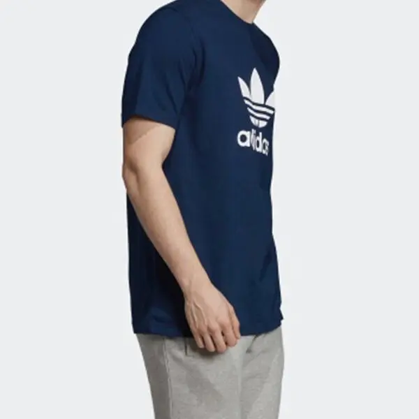 Adidas Originals Trefoil Tee Colleage Alphabet Printing Breathable Short Sleeve Blue - Navy