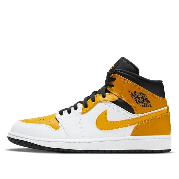 JORDAN 1 Mid Sneakers - White/black/university Gold