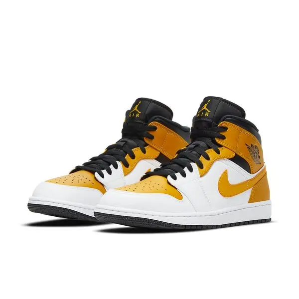 JORDAN 1 Mid Sneakers - White/black/university Gold