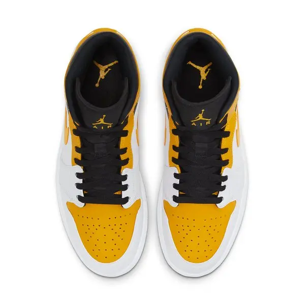 JORDAN 1 Mid Sneakers - White/black/university Gold