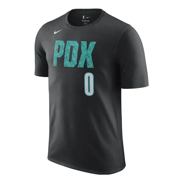 Nike X Nba Portland Trail Blazers City Edition Graphic T-shirt - Black