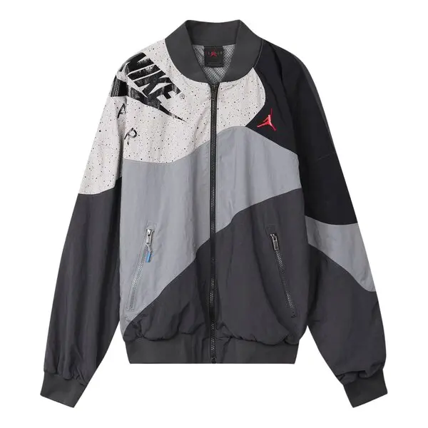 JORDAN Legacy Aj4 Lightweight Logo Printed Jacket - Gray