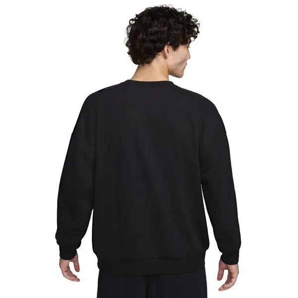 Nike Club Fleece Oversized French Terry Crewneck Sweatshirt Asia Sizing - Black