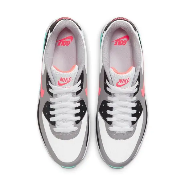Nike Max 90 Golf Sneakers - White/gray/red