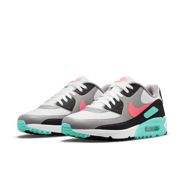 Nike Max 90 Golf Sneakers - White/gray/red