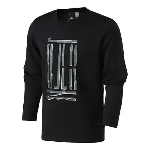 Adidas Graphic Print Crewneck Pullover - Black