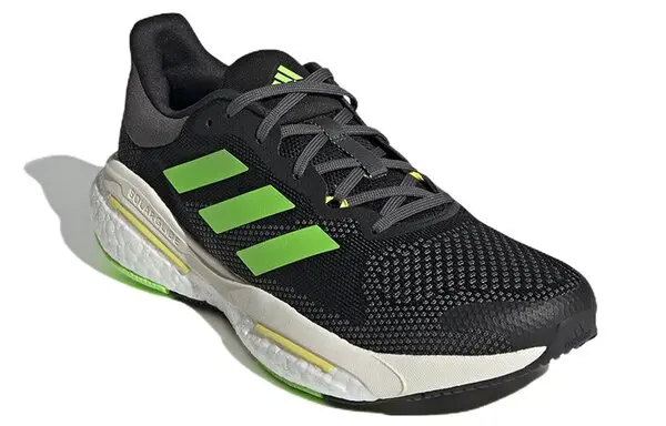 Adidas Solarglide 5 Athletic Sneakers - Core Black/solar Green/beam Yellow