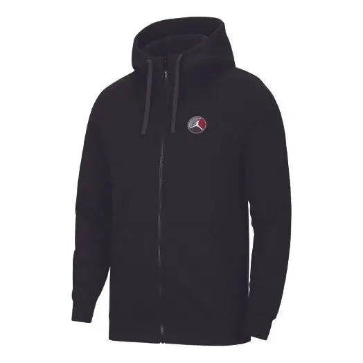 JORDAN Remastered Bruished Fleece Full-zip Hoodie - Black