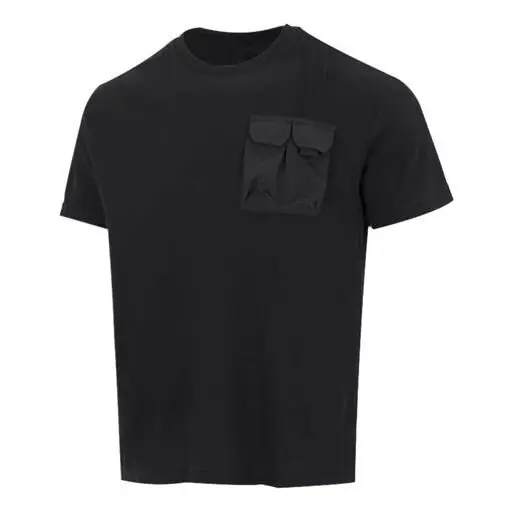 Adidas Neo Solid Color Pocket Athleisure Casual Sports Round Neck Short Sleeve Black T-shirt - Multi-color