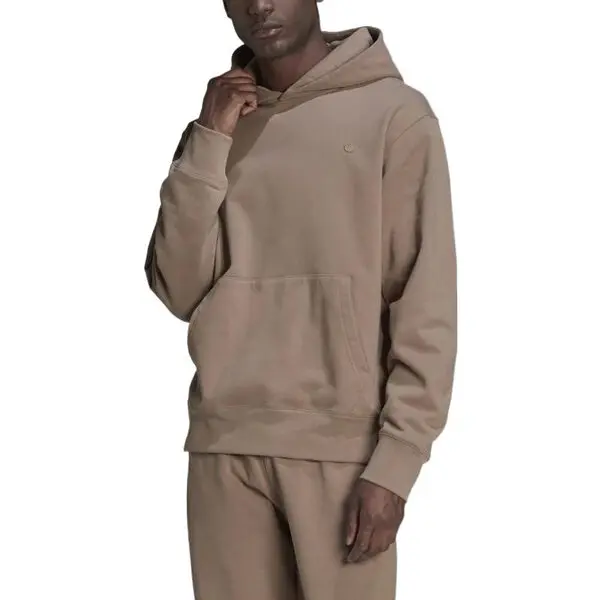 Adidas Originals Solid Color Logo Embroidered Pullover Hooded Long Sleeves Brown - Default Colorway