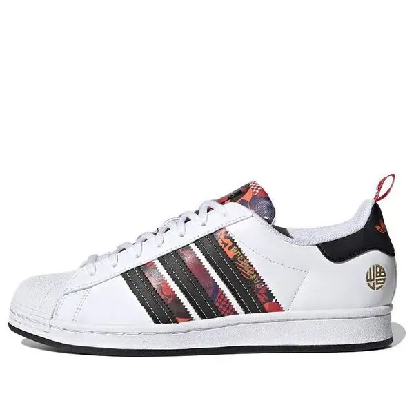 Adidas Superstar "year Of The Ox" Sneakers - Cloud White/core Black/scarlet