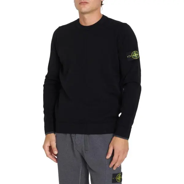 Stone Island Wool Crewneck Sweater - Black