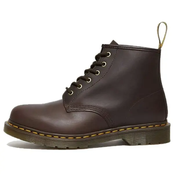 Dr. Martens 101 Crazy Horse Leather Lace Up Ankle Boots - Dark Brown